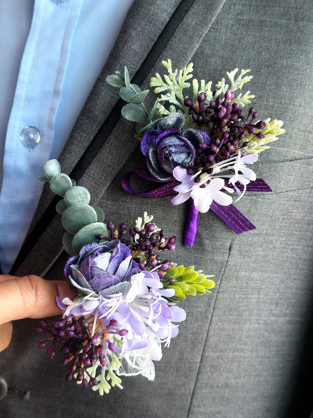 Floral Lilac Corsage and Boutonniere for Prom and Homecoming - Etsy