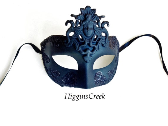 Masquerade Roman Mask Mens Black Shimmer Roman Mask Greek - Etsy
