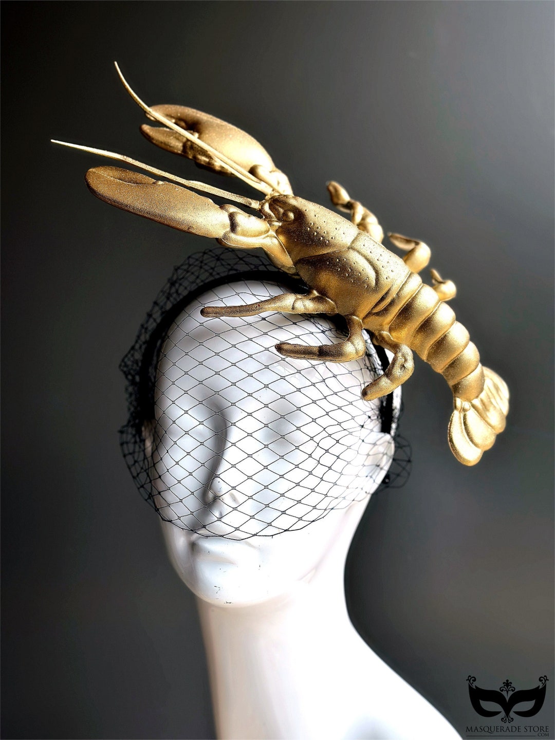 Gold Lobster Headpiece, Lobster Festival, Lobster Fascinator, Gold ...