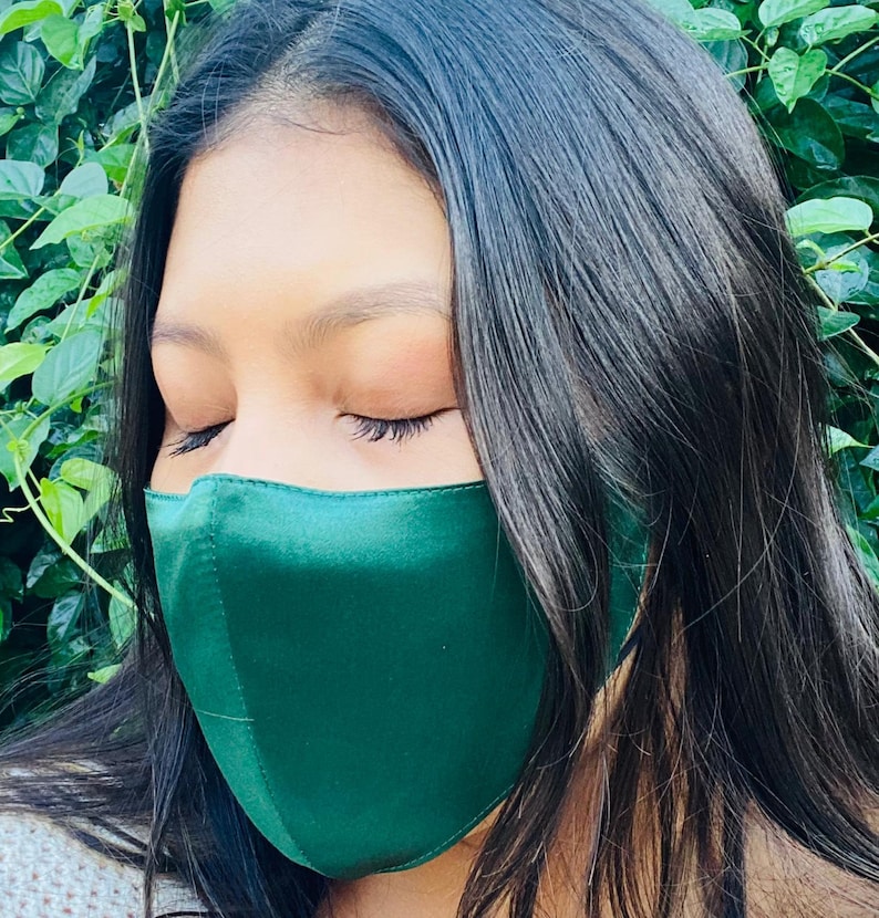 3 LAYER SILK MASK Natural Silk Mask Women Hypoallergenic Silk Mask ...
