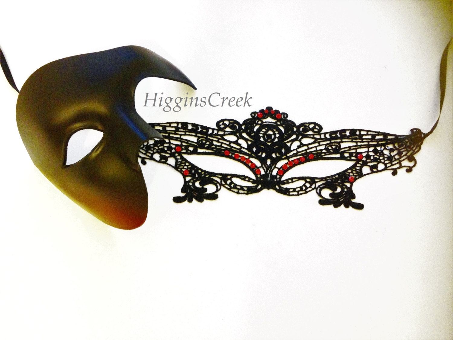 Black Red Couples Masquerade Mask His & Hers Masquerade | Etsy