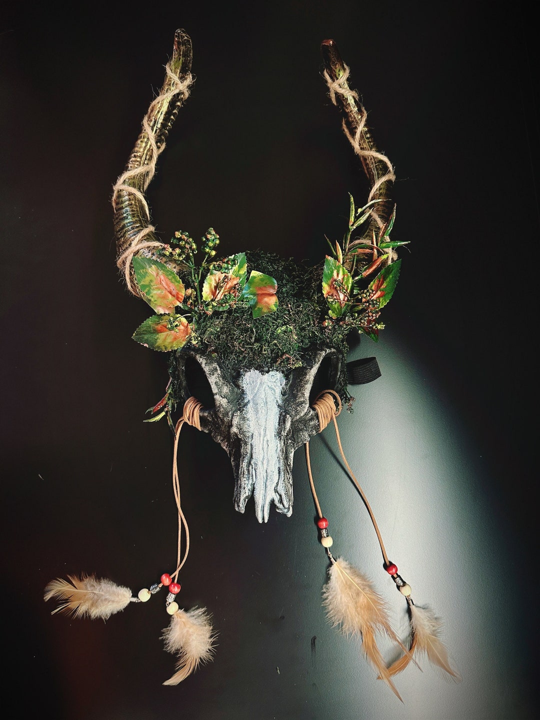Woodland Spirit Skull Headdress Pagan Ritual Headpiece Witch Doctor ...