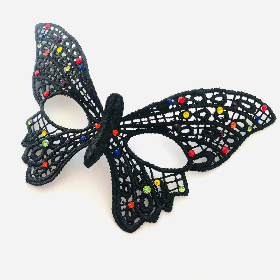 Butterfly Mask Children, Rainbow Rhinestones Girl Lace Mask for ...