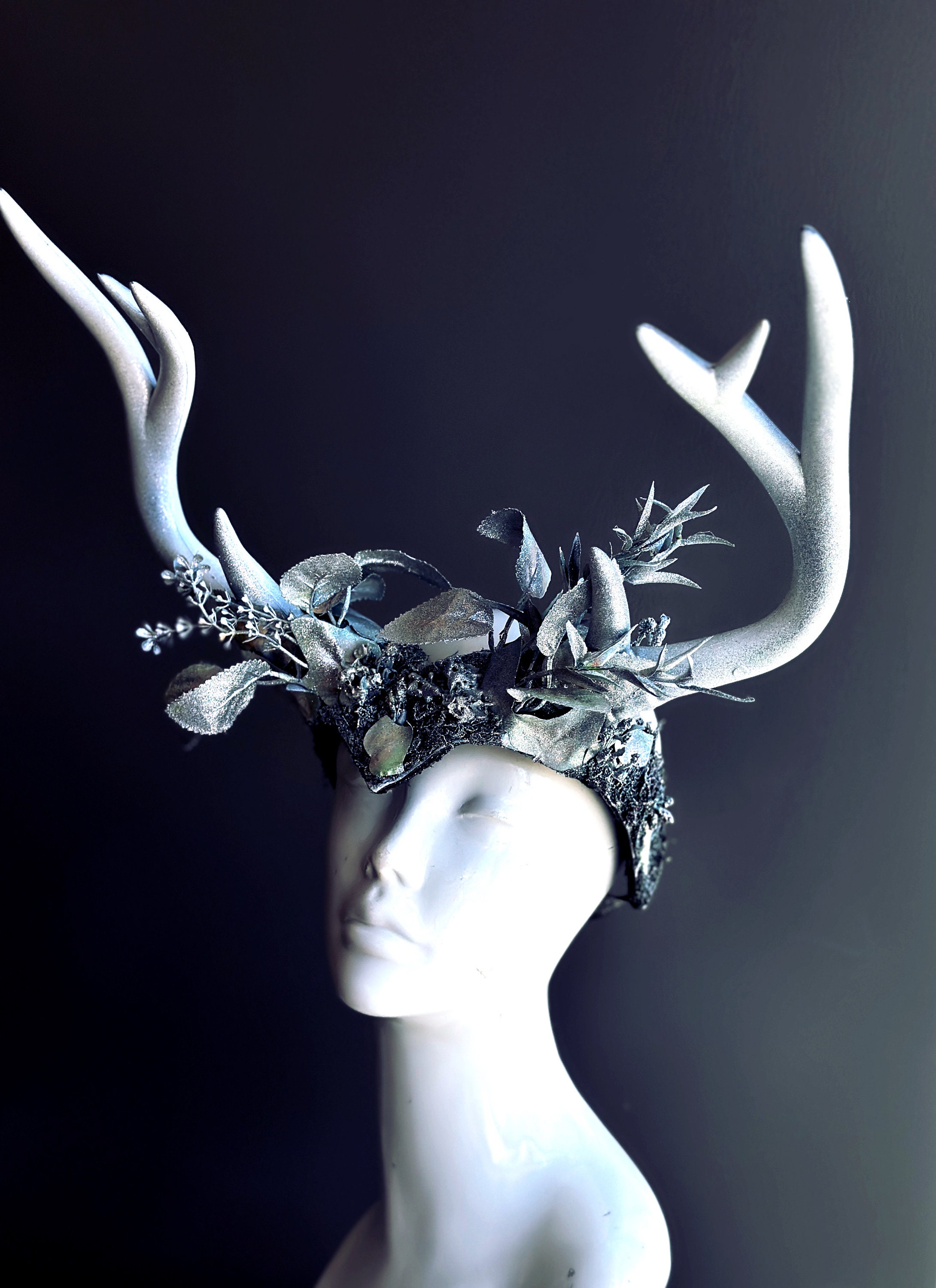 Winter Deer Antler Headpiece Woodland Crown Creature Horns Winter Horns ...