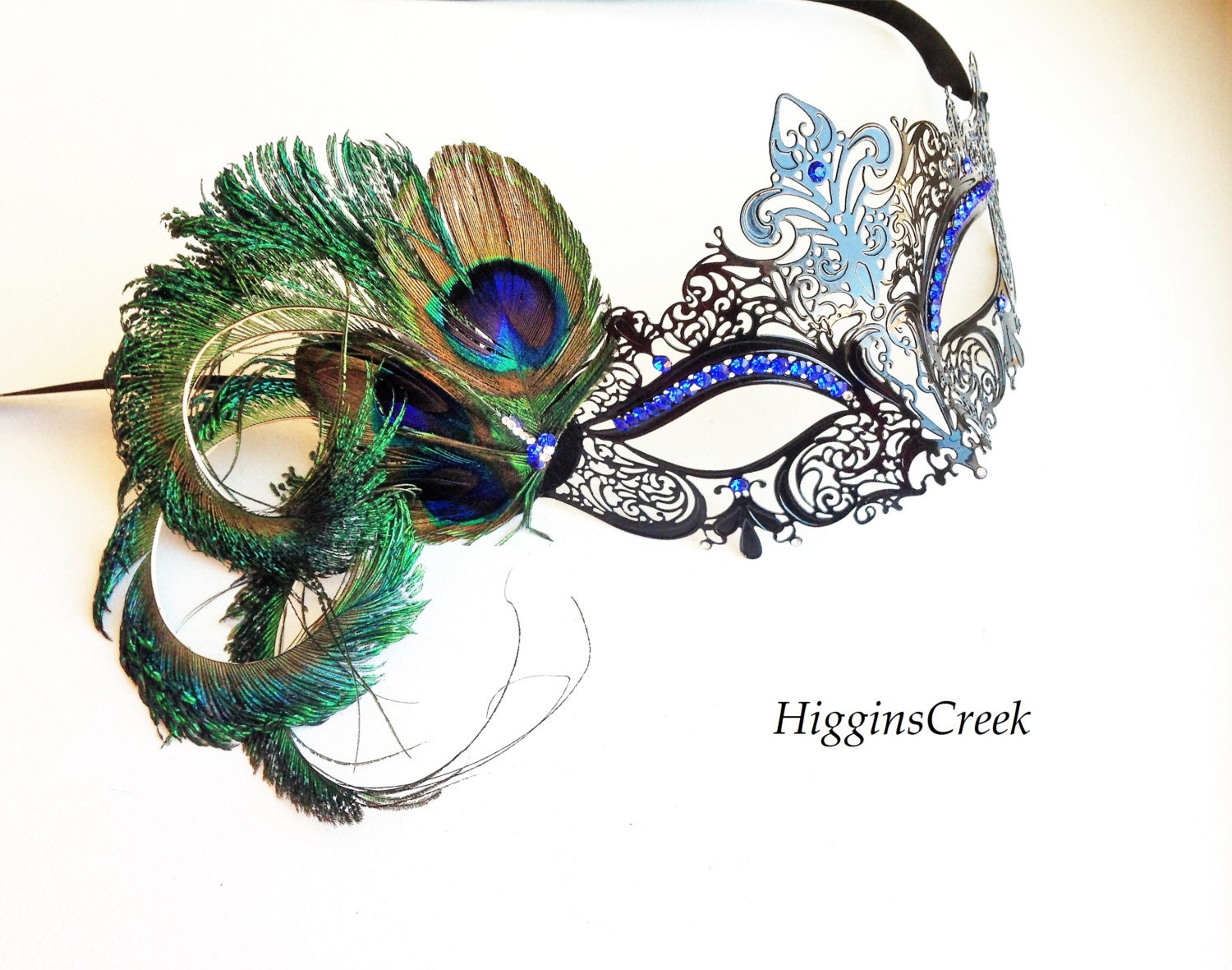 Feather Masquerade Mask Women Peacock Masquerade Ball Blue - Etsy