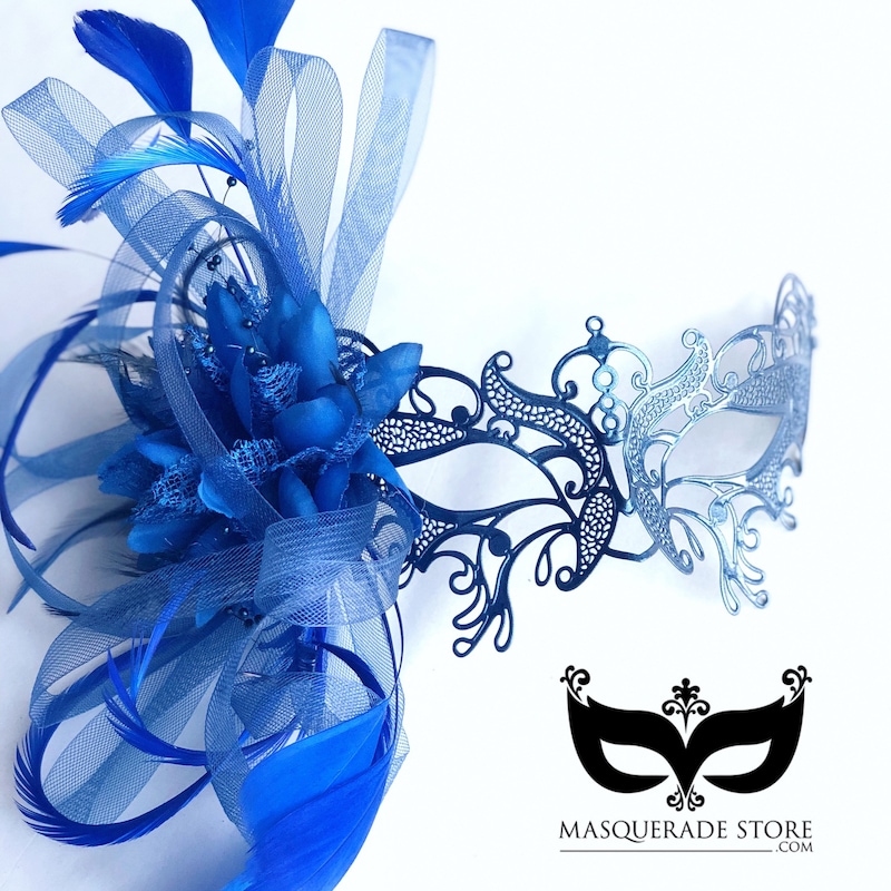 Blue Masquerade Mask - Etsy