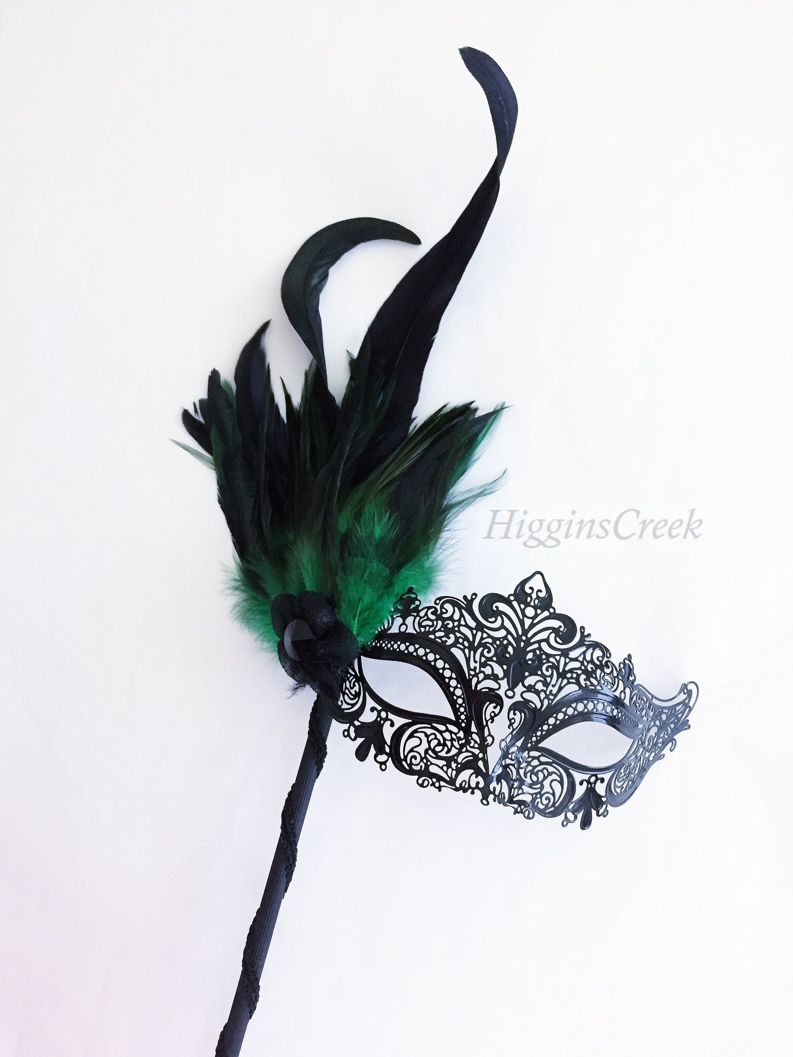 Green Handheld Masquerade Mask Green Venetian Stick Masks - Etsy