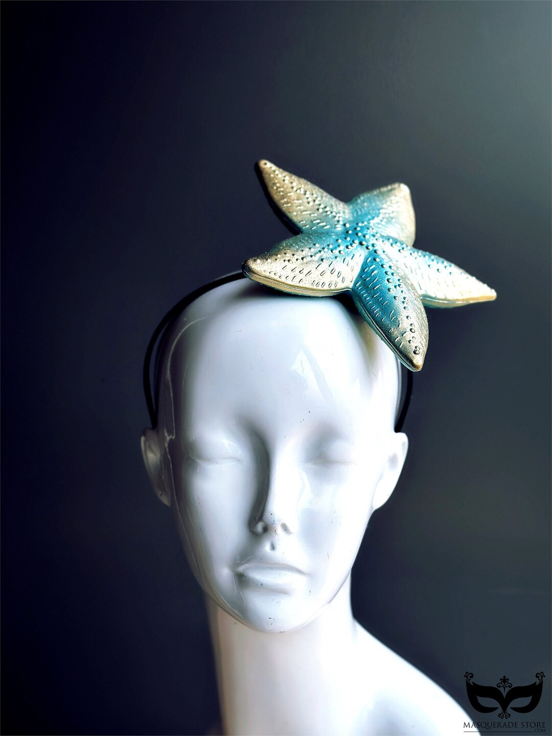 Turquoise Seafood Festival Hat, Starfish Fascinator Hat Women, Starfish ...