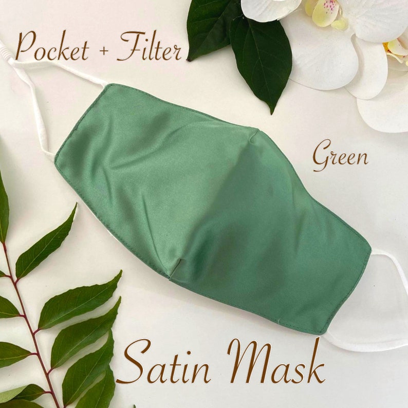 Mint Green Face Mask Green Silky Soft Satin Masks Wedding - Etsy