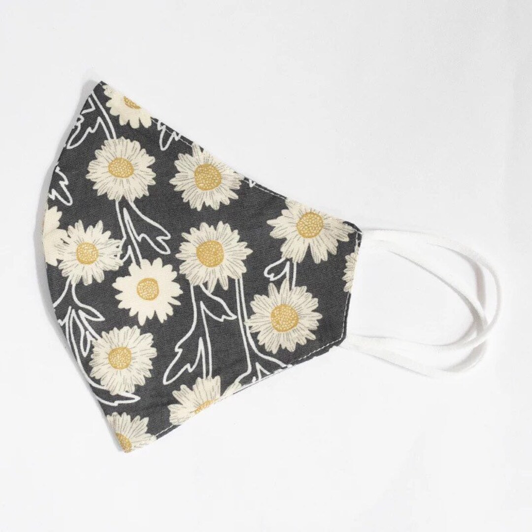 3 Pack Daisy Flower Petite Face Mask Floral Fabric Face Mask Filter ...