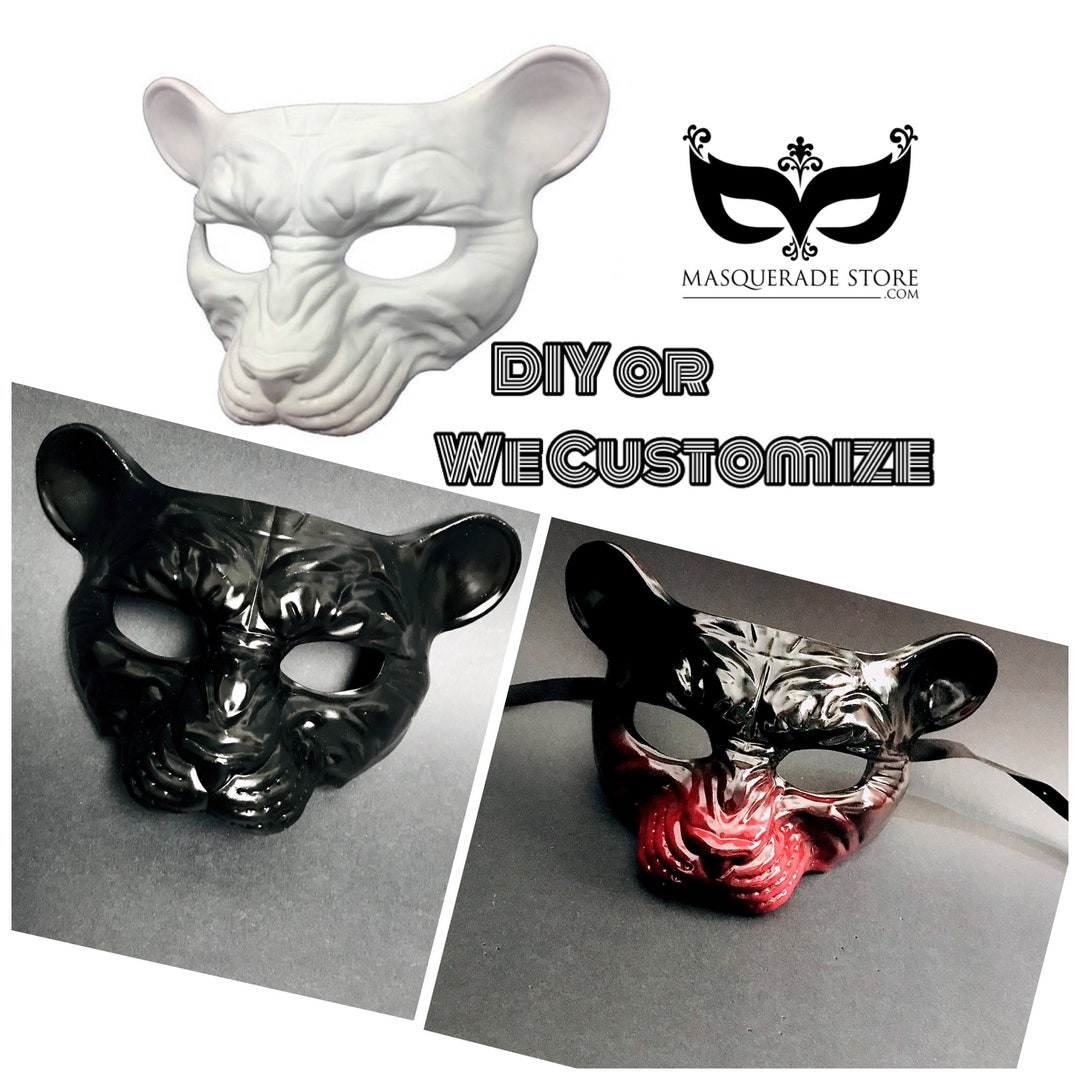 Masquerade Mask DIY Black Panther Mask Animal Mask Big Cat Mask ...
