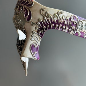 Purple Venetian Masquerade Mask, Mens Mask, Half Face Mask, Phantom ...