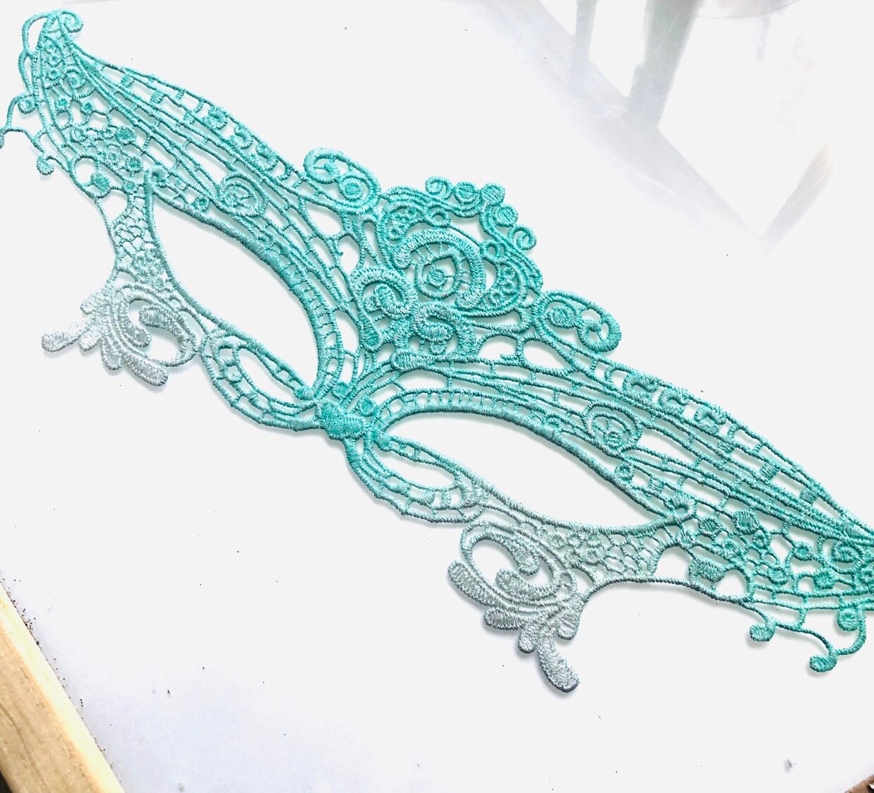 Seafoam Green Lace Mask Woman Mint Green Masquerade Mask - Etsy Denmark