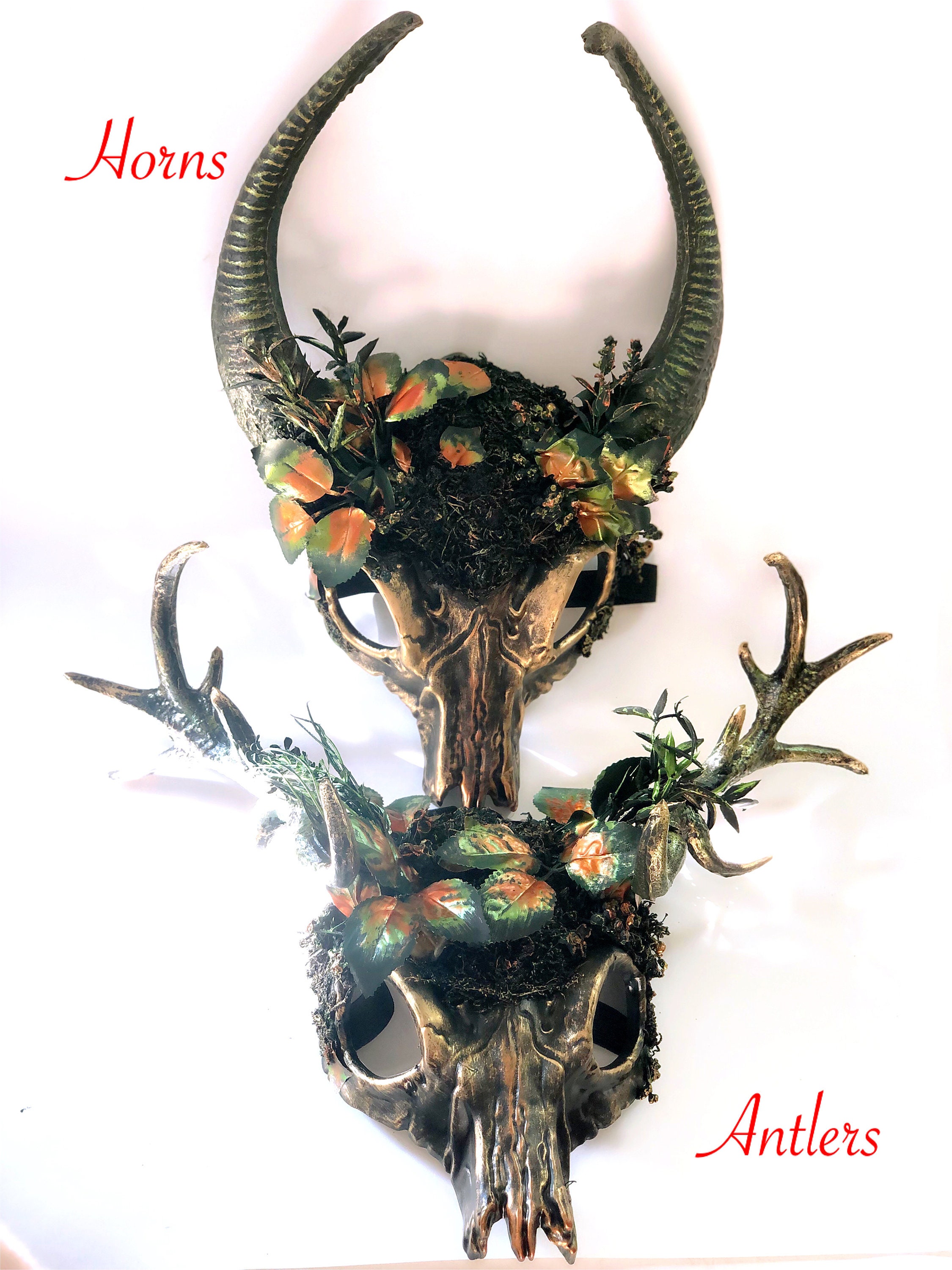 Ram Horns Headpiece Antler Devil Horns Natural Voodoo Costume Cosplay ...