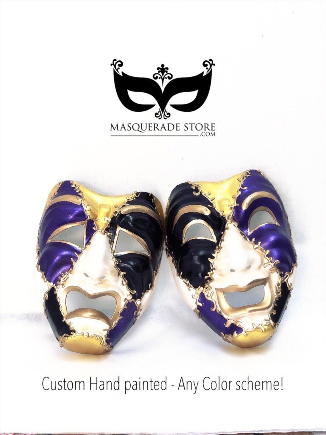 Comedy Mask Tragedy Mask Halloween Mask Commedia - Etsy