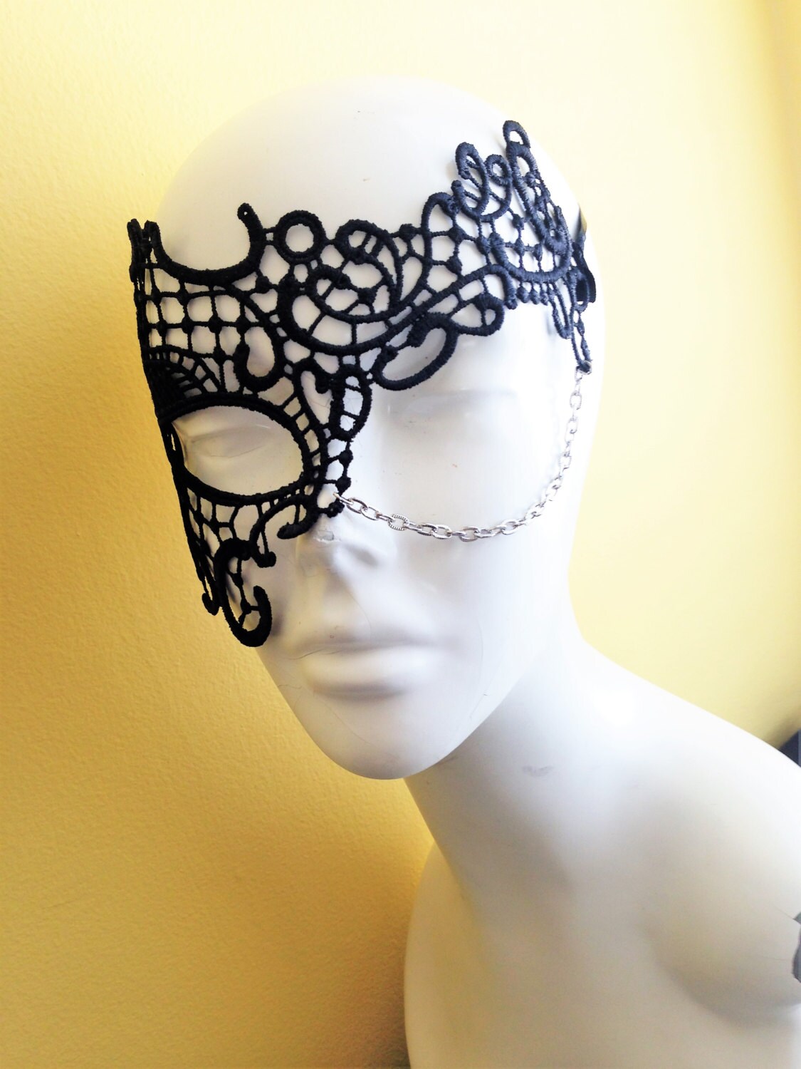 Masquerade Mask With Chains Half Face Masquerade Mask Mardi - Etsy