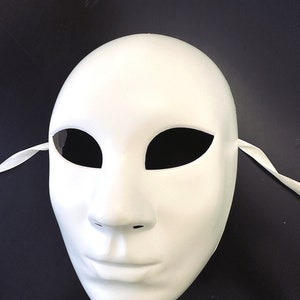 White Full Face Costume Mask, Cosplay Mask, DIY Mask, White Blank Mask ...