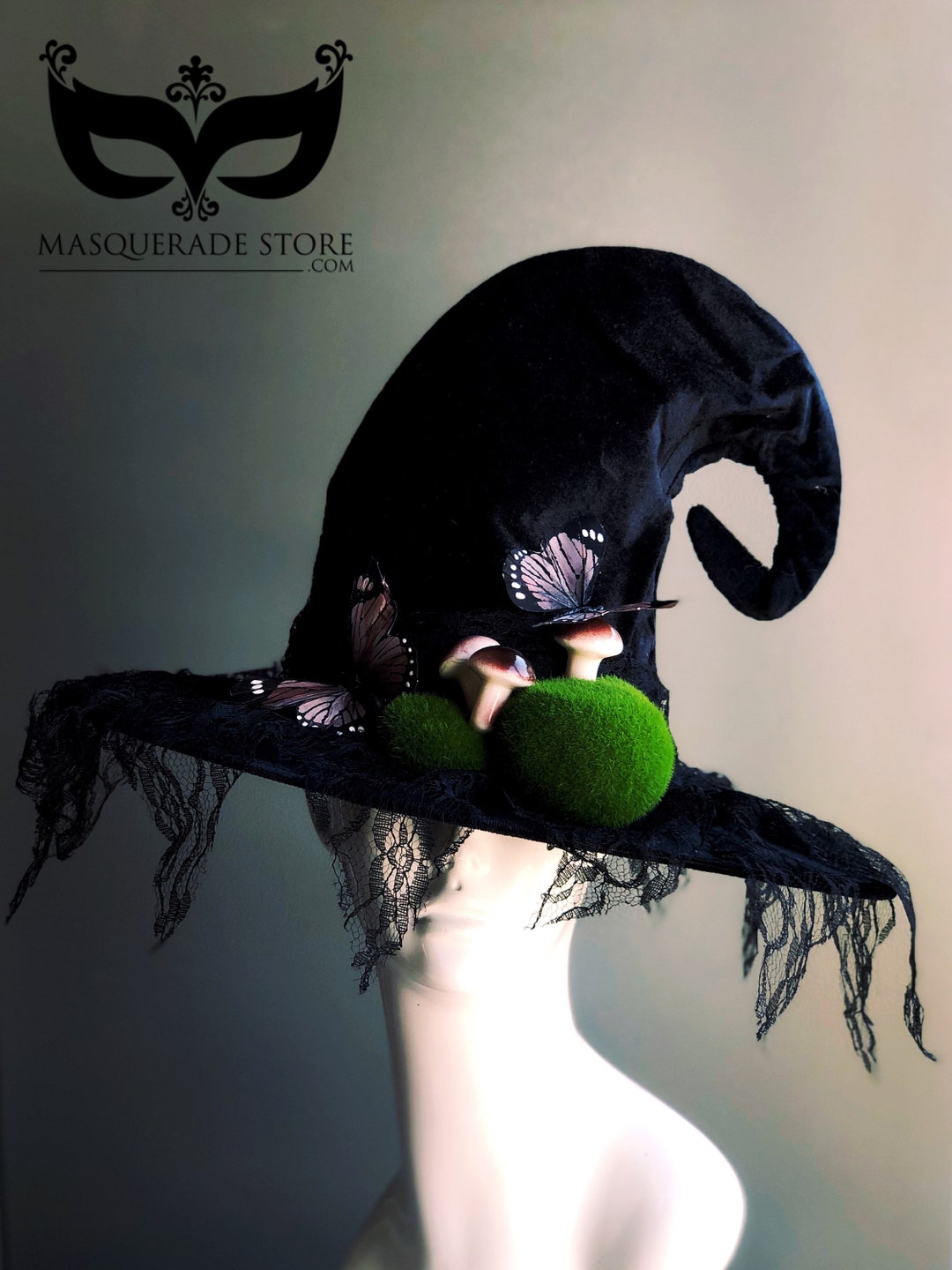 Black Witch Hat PUMPKIN Hat Witch Hat Wizard Hat Pointy Hat Wide Brim ...