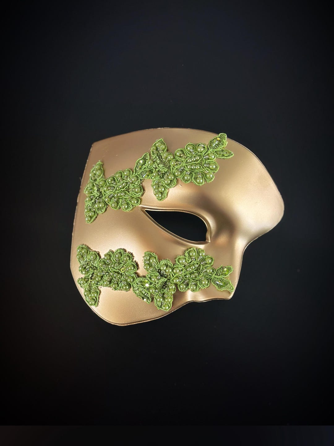 Green Gold Men’s Mask Phantom Masquerade Mask Half Face Opera Mask ...