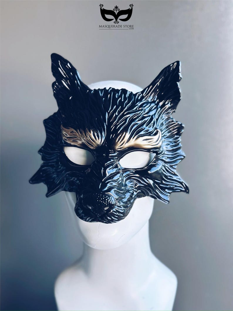 Golden Eye Black Wolf Full Face Animal Masquerade Mask - Etsy