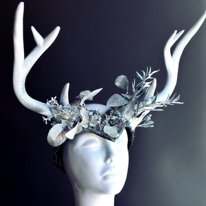 Winter Deer Antler Headpiece Woodland Crown Creature Horns Winter Horns ...