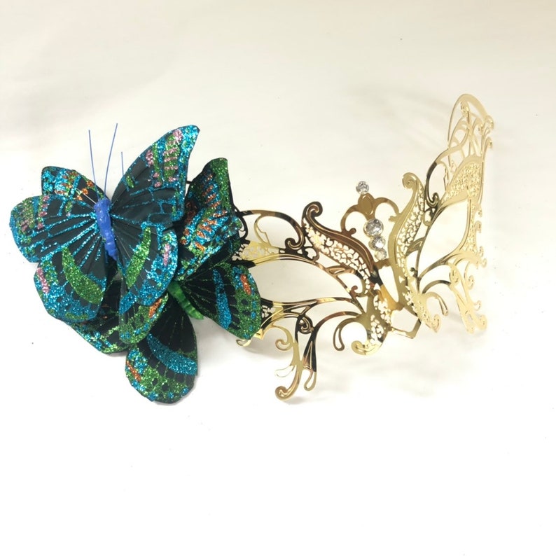 Whimsical Butterfly Mask Masquerade Mask Metal Filigree | Etsy