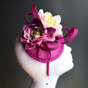 Pink Tea Party Hat Flower Fascinator Hat Feather Headpiece Women Hats ...