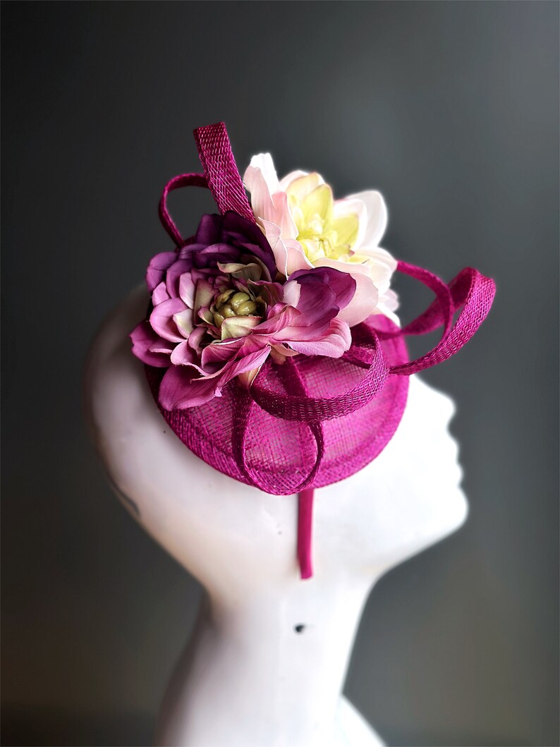 Pink Tea Party Hat Flower Fascinator Hat Feather Headpiece Women Hats ...