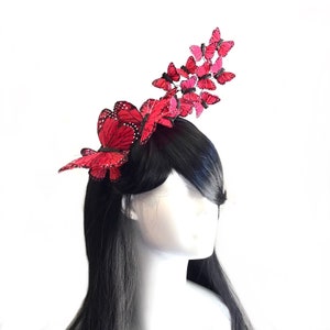 Bridal Headpiece White Butterfly Headpiece, White Fascinator Headband ...