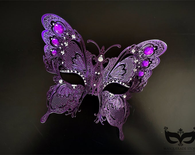 Custom Moth or Butterfly Leather Masquerade Mask - Custom Painted Mask ...
