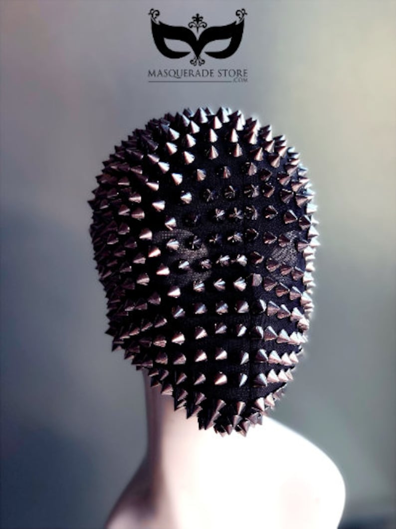 Gold Spike Full Face Mask Snake Jeweled Over the Head Mask Black ...