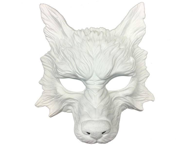 DIY Wolf Mask White or Black Primer Coated Mask Base Animal - Etsy