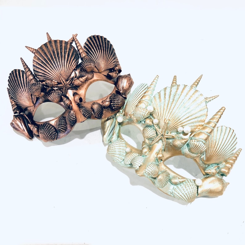 Masquerade Masks Ocean Sea Shells Masks Under the Sea King - Etsy