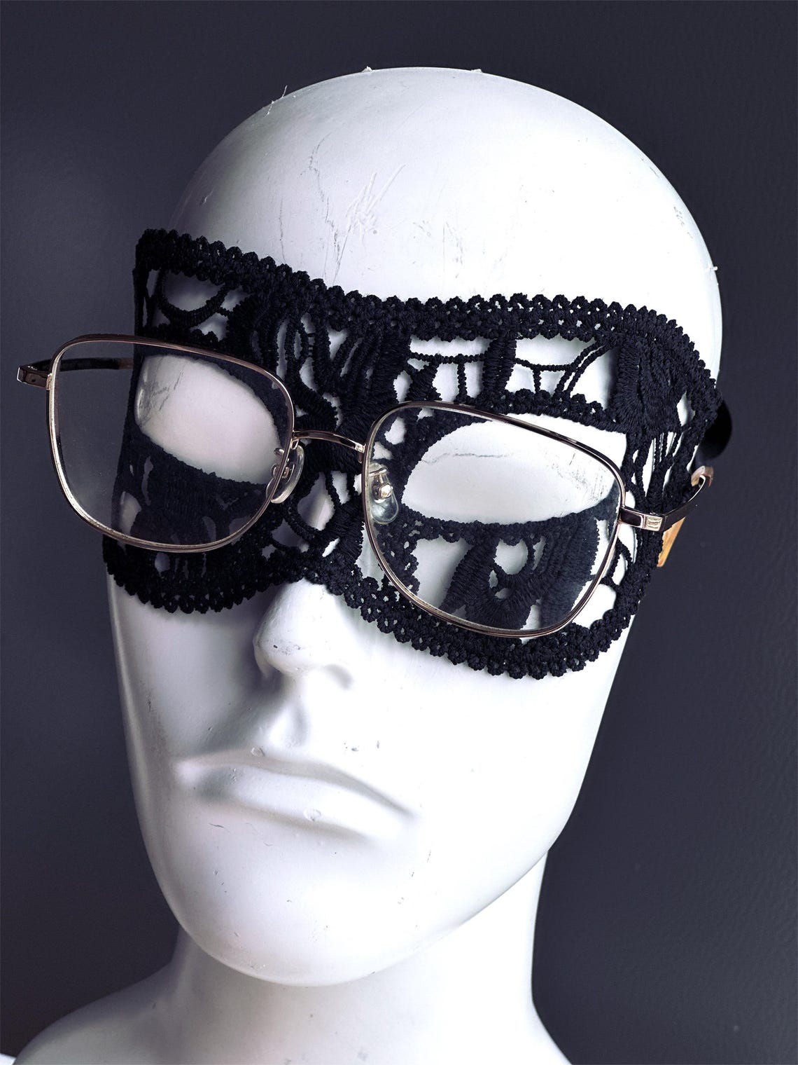 Black Lace Mens Eyeglass Friendly Masquerade Mask - Etsy