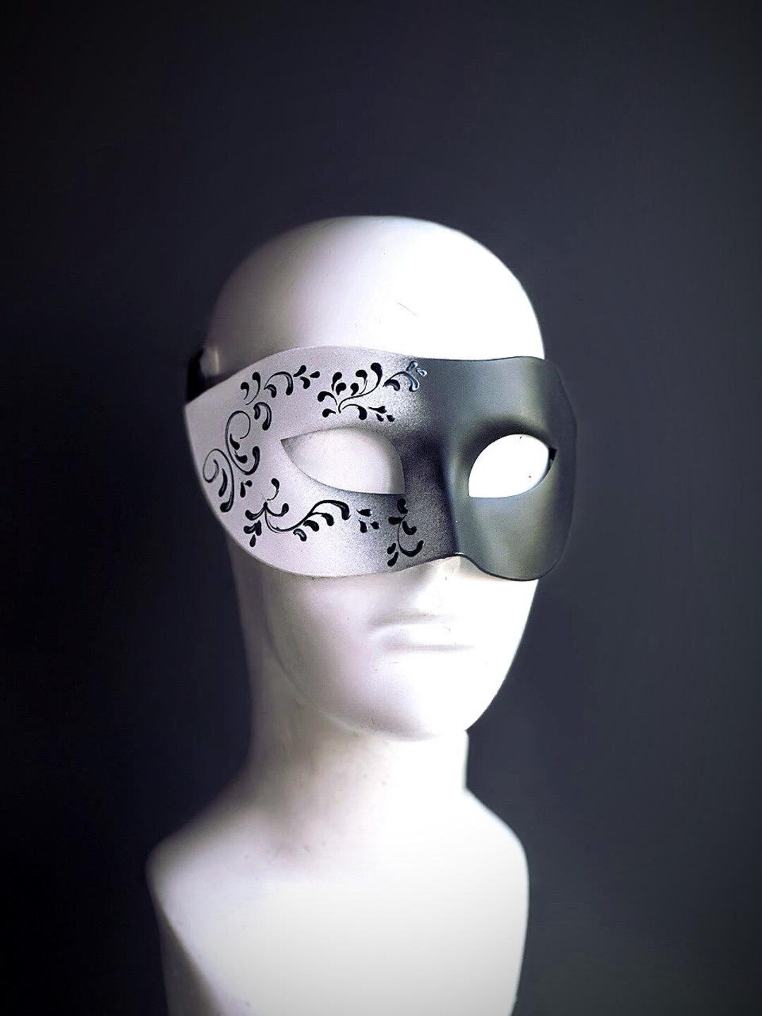 Black White Masquerade Mask Mens Yin Yan Mask Black Mask for Men ...