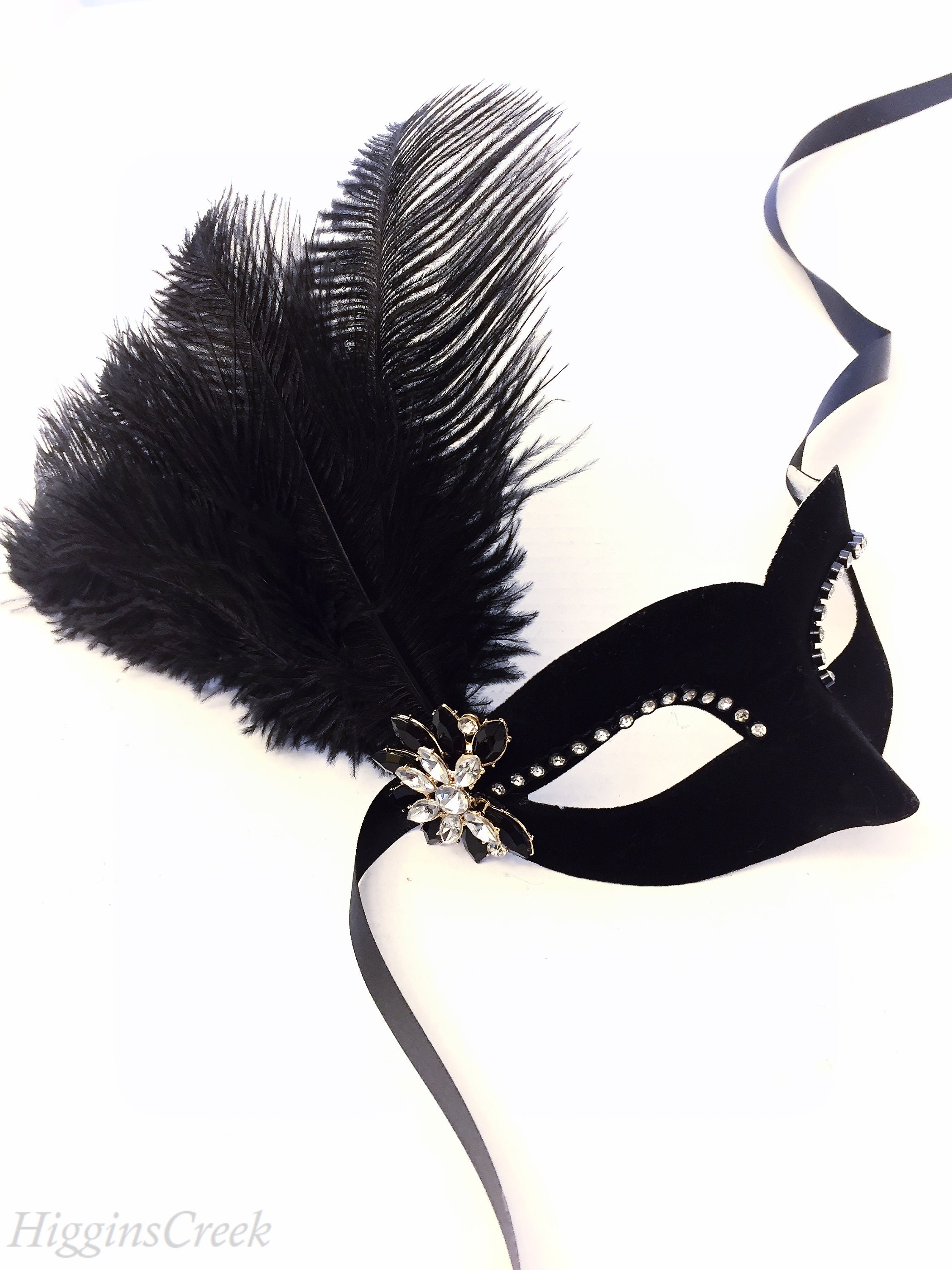Black Feather Masquerade Mask Prom Masquerade Masks for Balls - Etsy