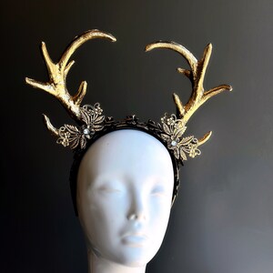 Whimsical Deer Antler Headpiece, Renfaire Deer Headband, Magical ...