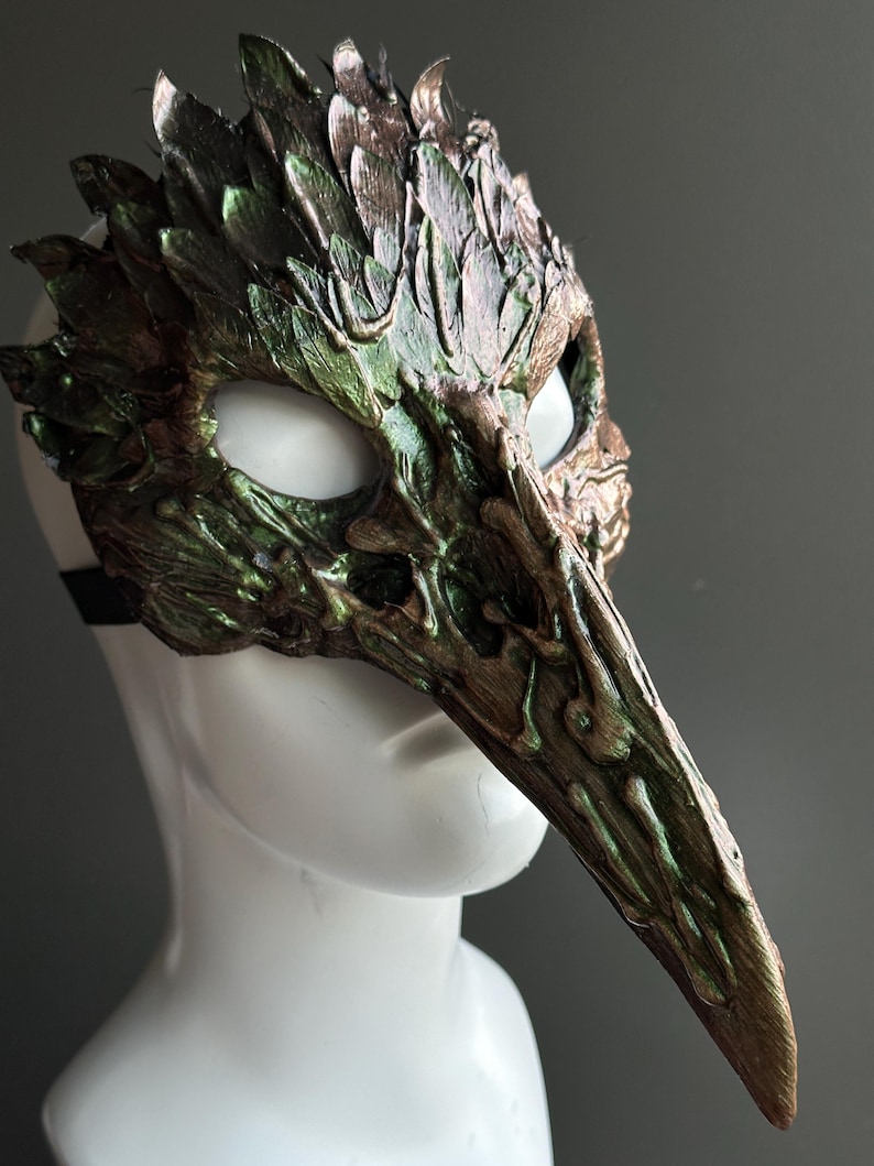 Iridescent Green Raven Masquerade Mask – Color Shifting Beak Mask With ...