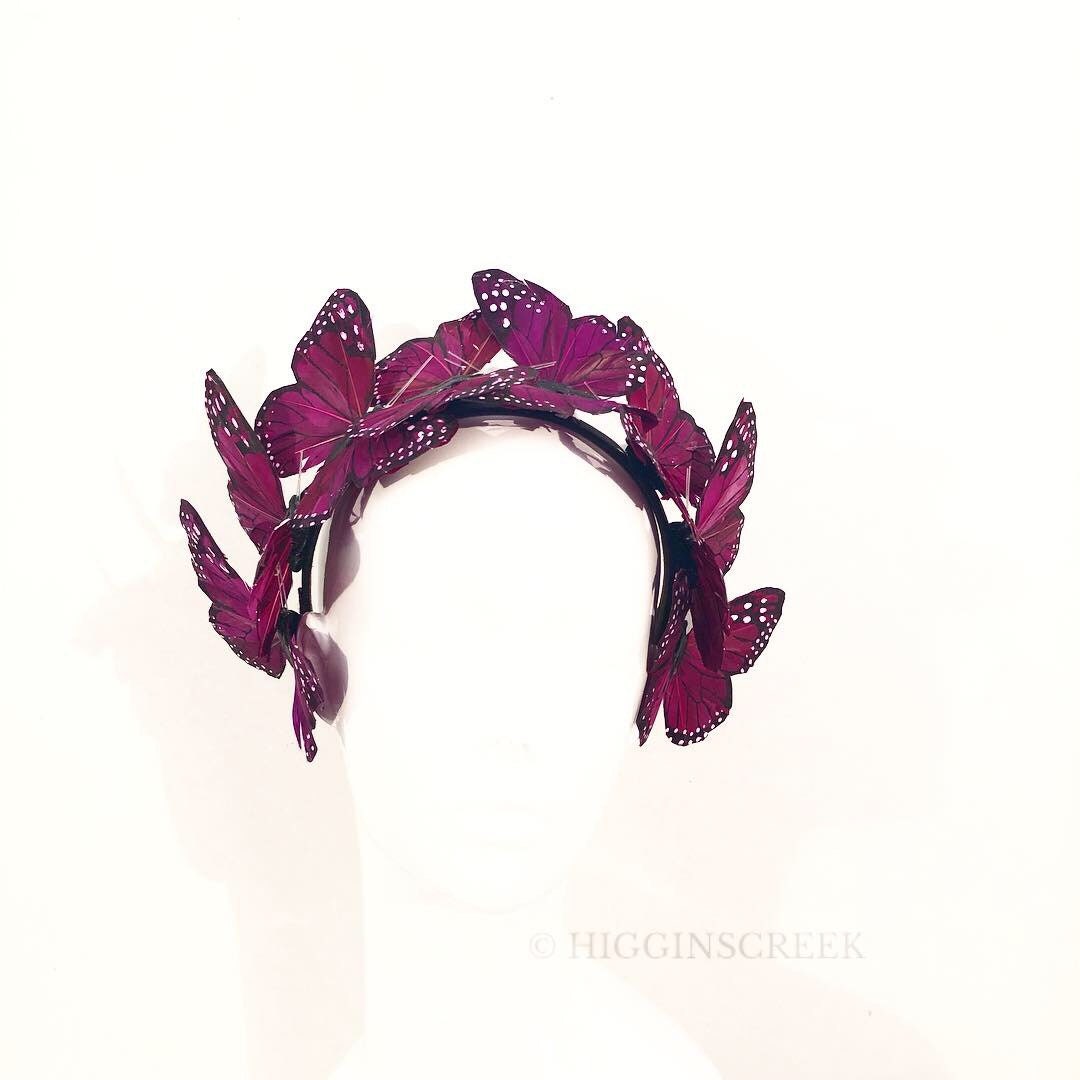 Purple Butterfly Headpiece, Butterfly Headband Women, Purple Derby ...