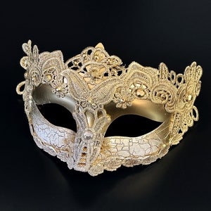 Masquerade Mask Gold Lace Mask Womens Masquerade Mask Ball Mask Party ...