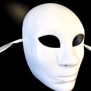 White Full Face Costume Mask, Cosplay Mask, DIY Mask, White Blank Mask ...
