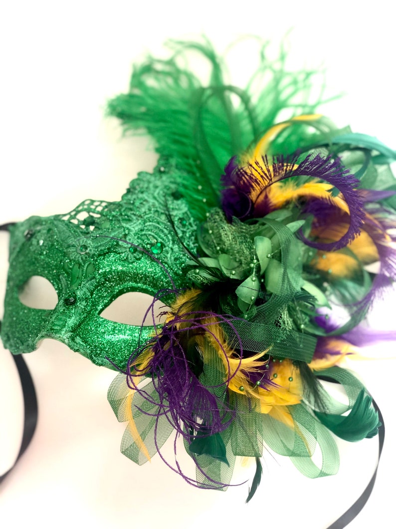 Mardi Gras Women Mask Masquerade Mask With Fishnet Veil and | Etsy