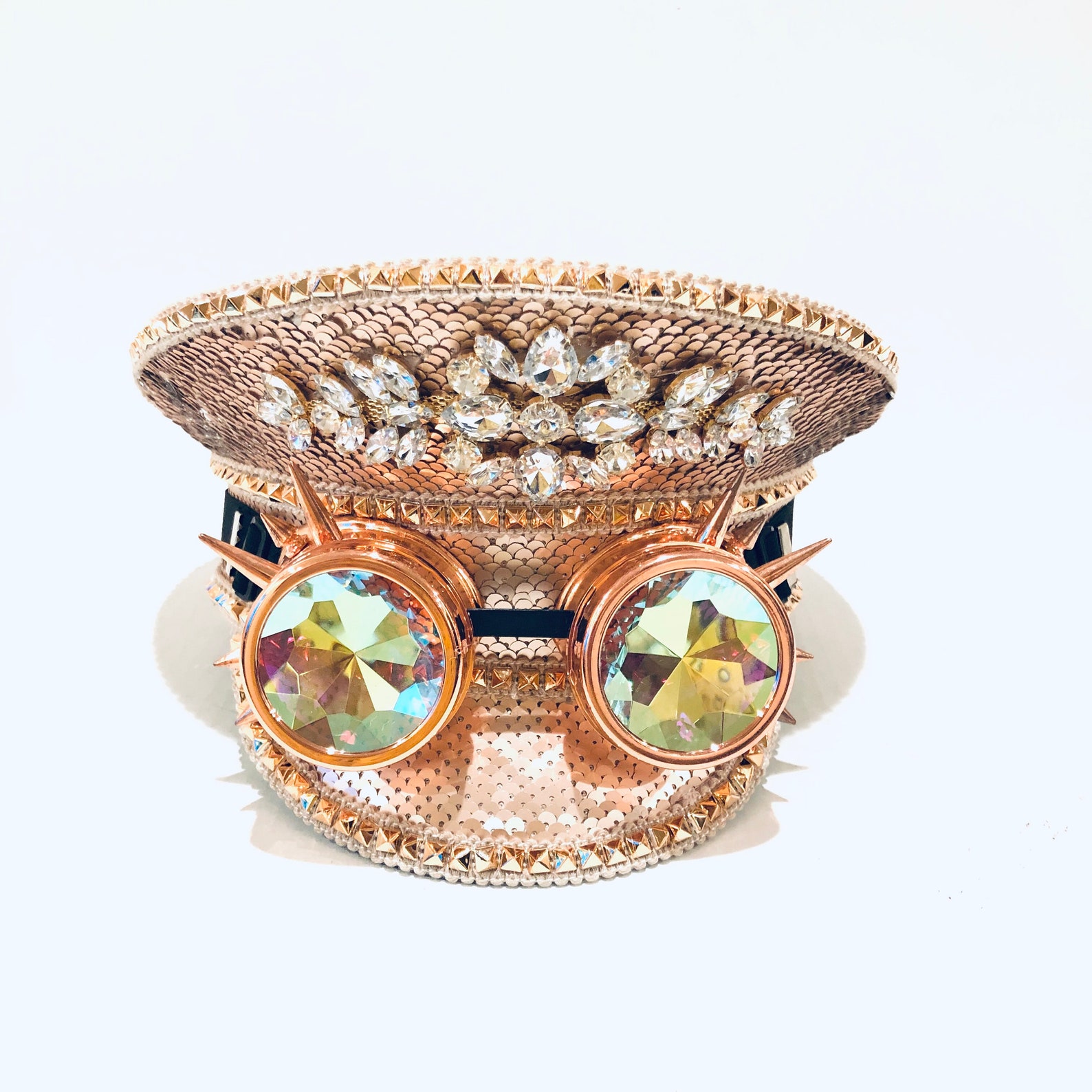 Hot Pink Captain Hat Woman Pink Sequin Rave Hat Pink - Etsy