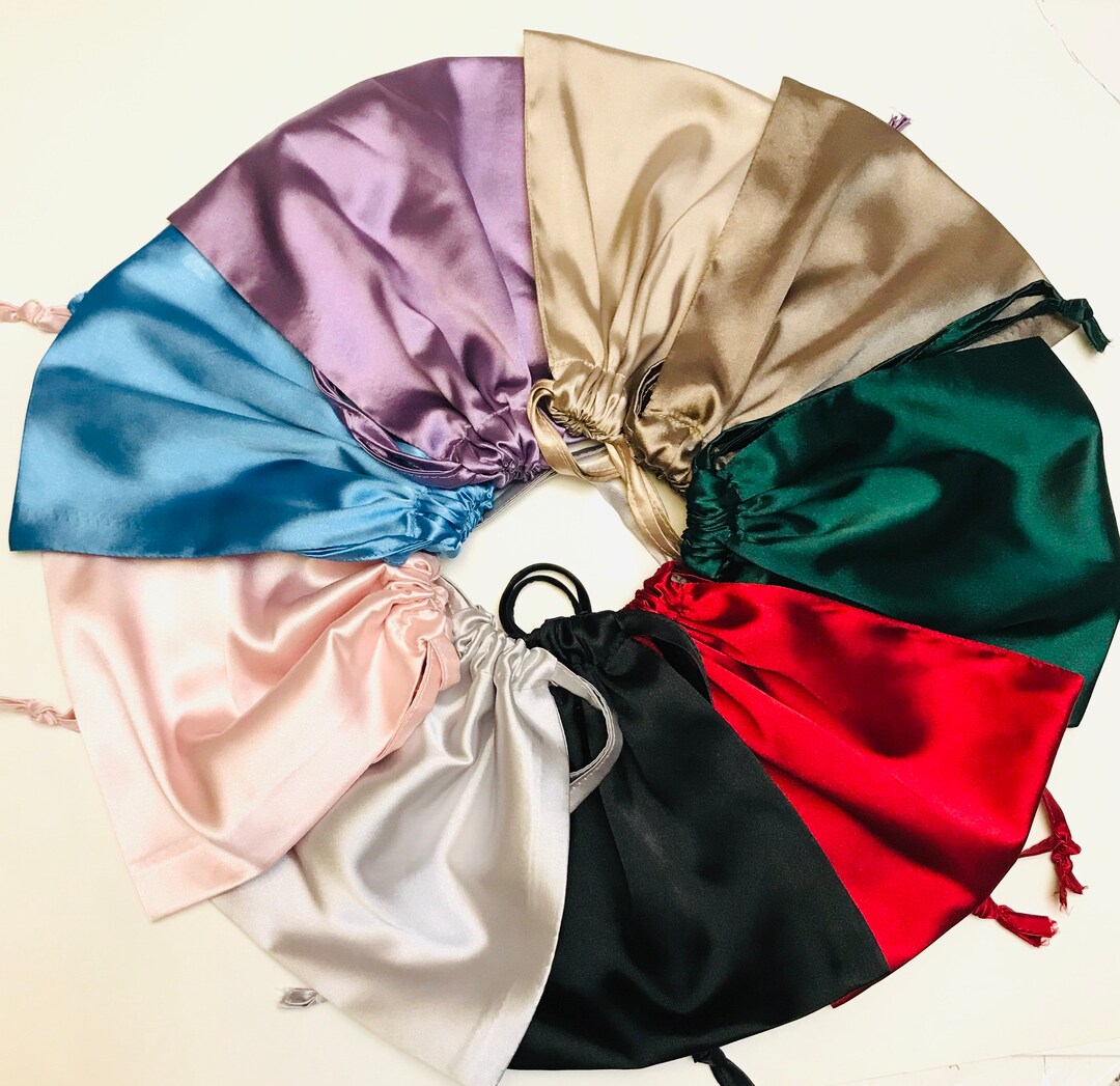Satin Pouch for Your Silk Face Mask Black Satin Pouch Black Satin Red ...