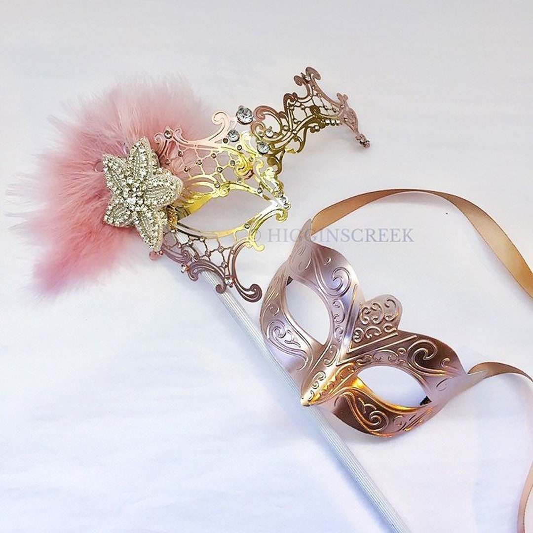Rose Gold Masquerade Masks, Rose Gold Masquerade Masks With Diamonds ...