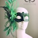 Emerald Green Masquerade Mask Women Feather Mask Elegant Party Mask - Etsy