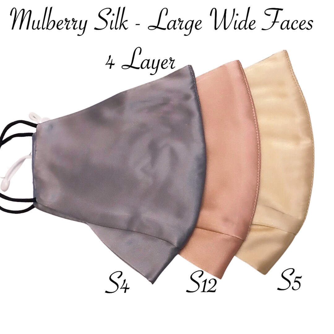 LARGE Face SILK MASK Mulberry Silk Men Wedding Mask Wide Face Women ...