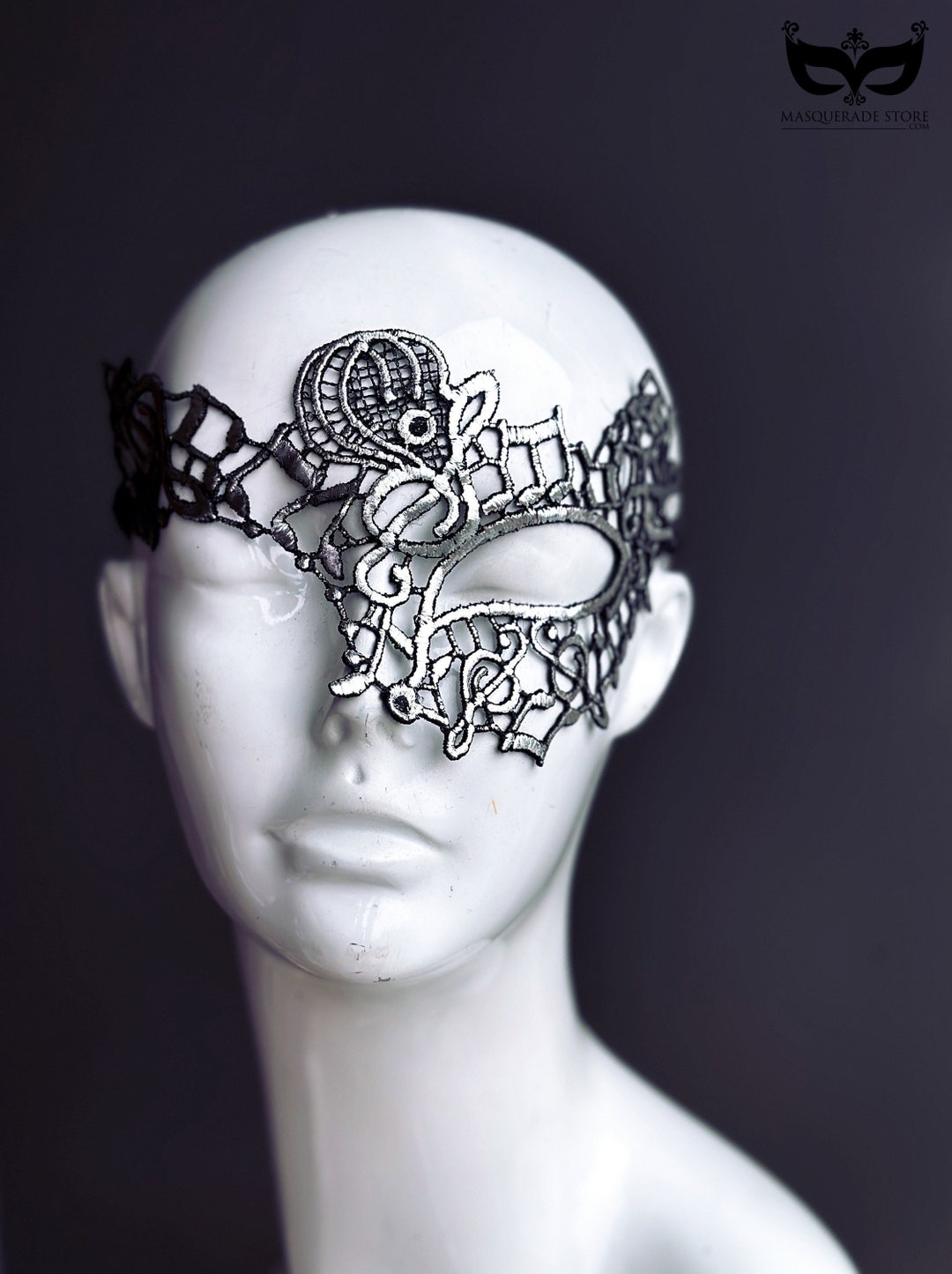 Music Notes Masquerade Mask Silver Venetian Mask, Treble Clef Note Mask ...