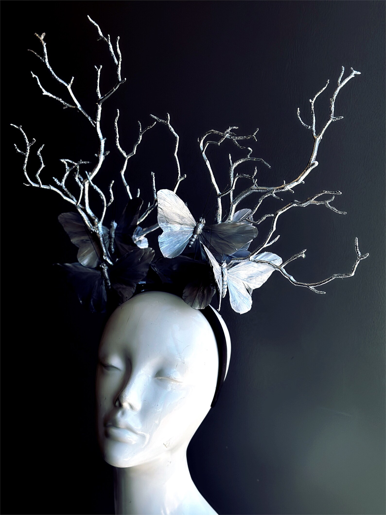 Silver Nature Crown, Woodland Forest Headpiece, Tree Branch Magical ...