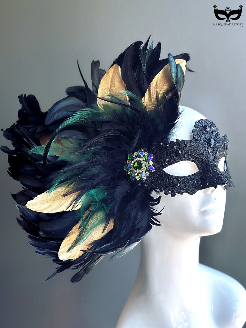 Black Feather Masquerade Mask, Womens Masquerade Mask, Masquerade Party ...